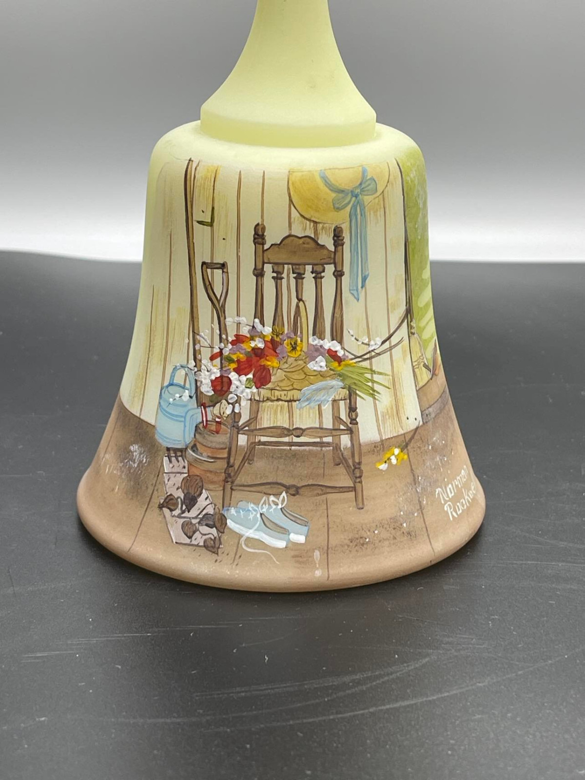 Fenton 1982 Norman Rockwell hand painted Bell Made at Fenton Factory | eBay