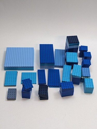 LEGO Blue Baseplates Mixed Sizes 147pcs Plates 4x4 16x16 8x16 Bulk Lot ...
