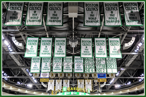 NBA TD Gardens Boston Celtics Championship Banners Color 8 X 12 Photo ...