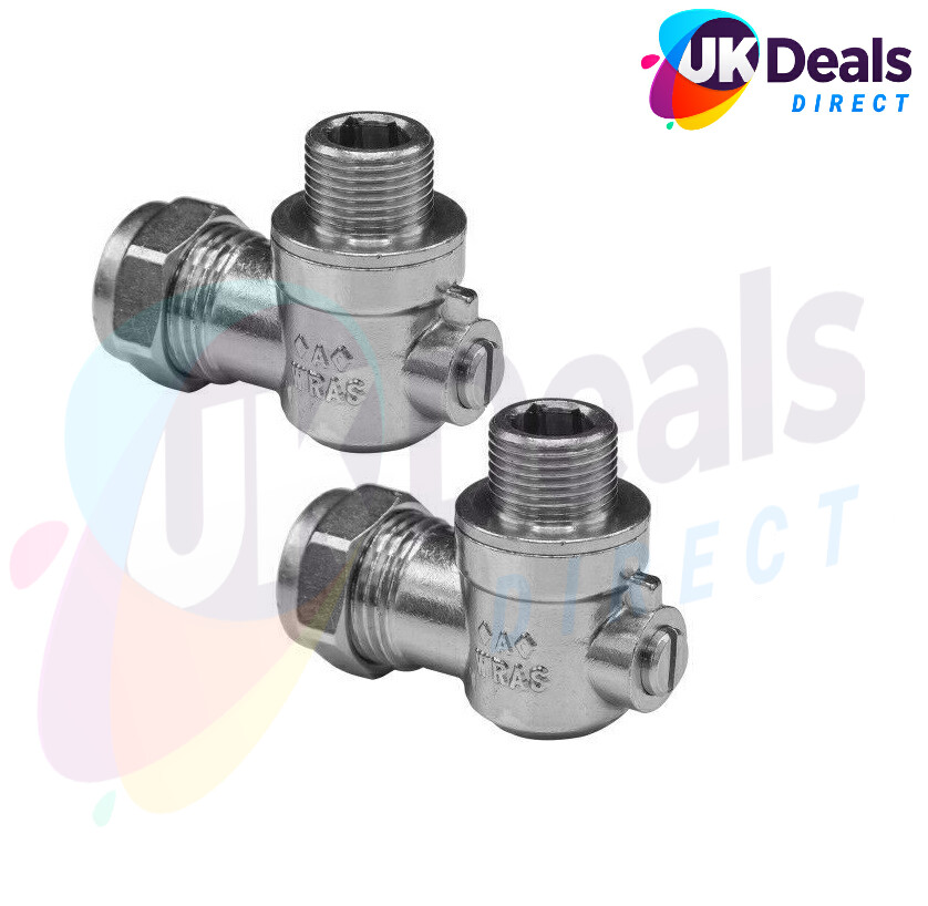 2 X 15MM x 3/8" Angle Flat Faced Male Isolating Valve For Flexi Tap ...