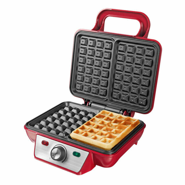 GOURMETmaxx Waffle Toaster Belgian Waffles Maker Stainless Steel Red ...