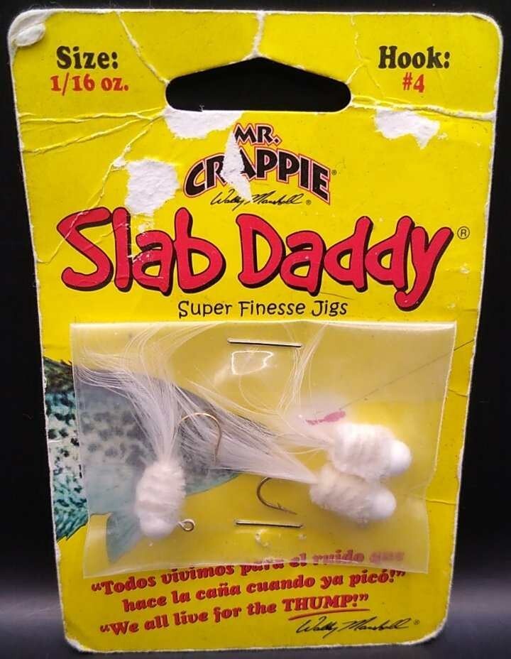 Mr Crappie WSD2D-701 Slab Daddy Jig 1/16 oz White/White Parrot #4 Hook ...