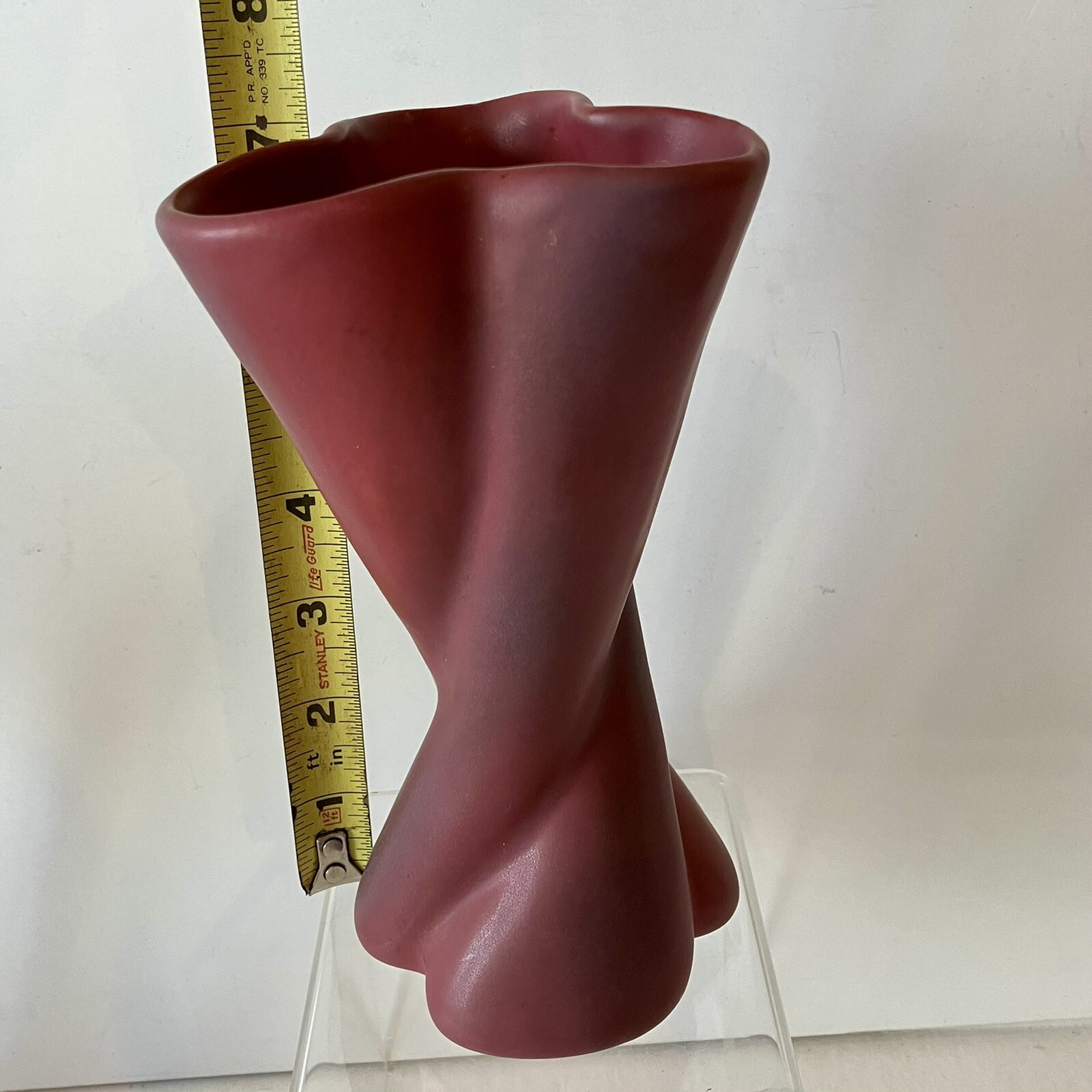 Van Briggle Pottery Vase Mulberry 1940’s Sculpted 3 Tube Twisted ...