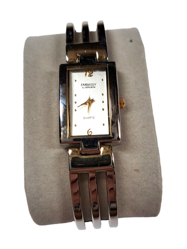 Embassy By Gruen Women's 7" Dualtone Watch New Battery | eBay