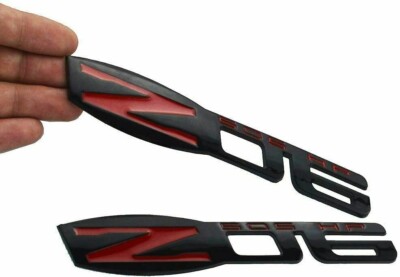 2Pcs Z06 505 HP Emblems ZO6 Fender Badge for 06-13 Corvette C6 C7 Black ...