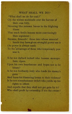 Jo Labadie "WHAT SHALL WE DO?" - Anarchist Poem on Green Paper, Detroit ...