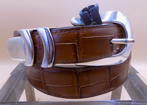 Vintage Onyx by Brighton Men's "Catera Croc" Brown Belt Size 32 USA NWT ...
