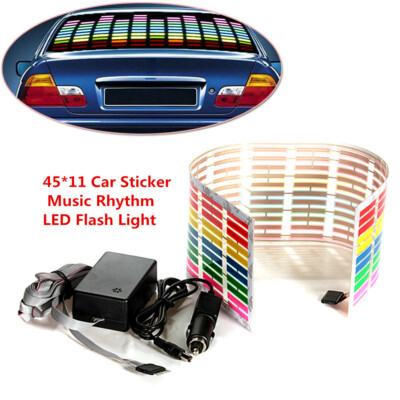 45*11 Car Sticker Music Rhythm LED Flash Light Lamp Sound Activated ...