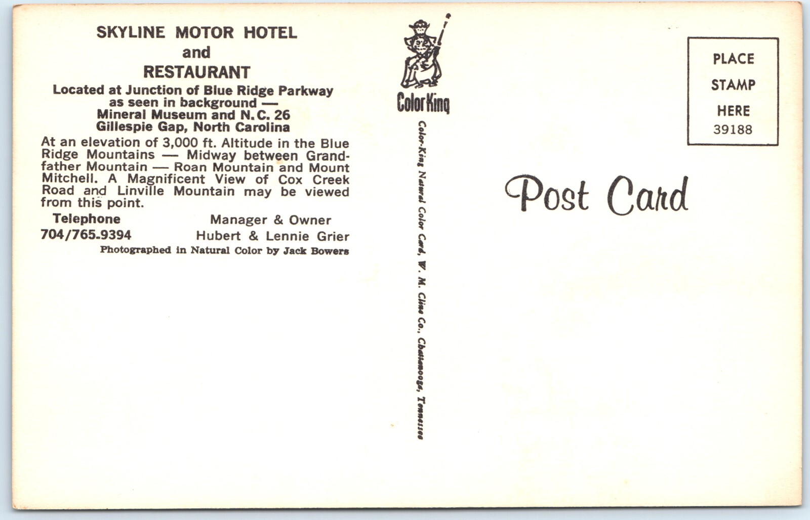 c1970s Gillespie Gap NC Skyline Hotel Restaurant Museum Multi View ...