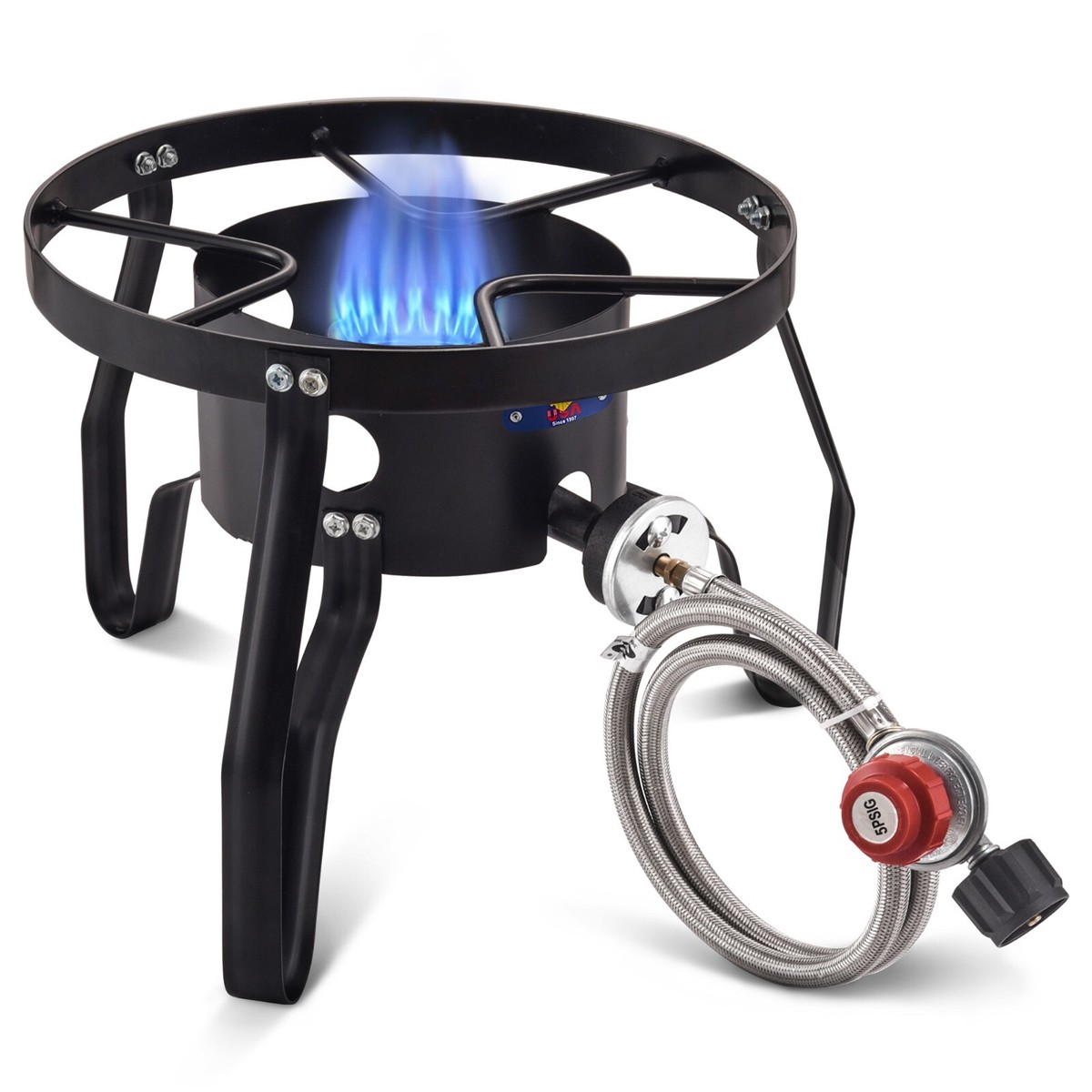 Crab Cooker Propane Burner 75000 BTU Propane Camp Stove - High Pressure ...