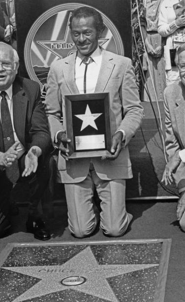 Chuck Berry and his daughter, Ingrid Berry Clay Walk of Fame Star 1987 ...