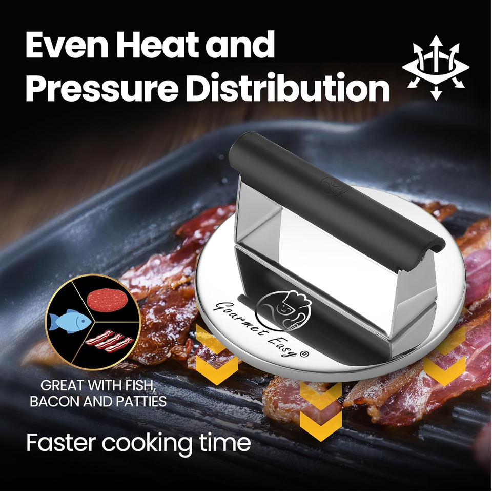 Smash Burger Press for Griddle, 2 Lb Stainless Steel Burger Smasher ...