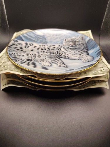 Set of 4 The Franklin Mint by Michael Matherly Safari Plates Leopard ...