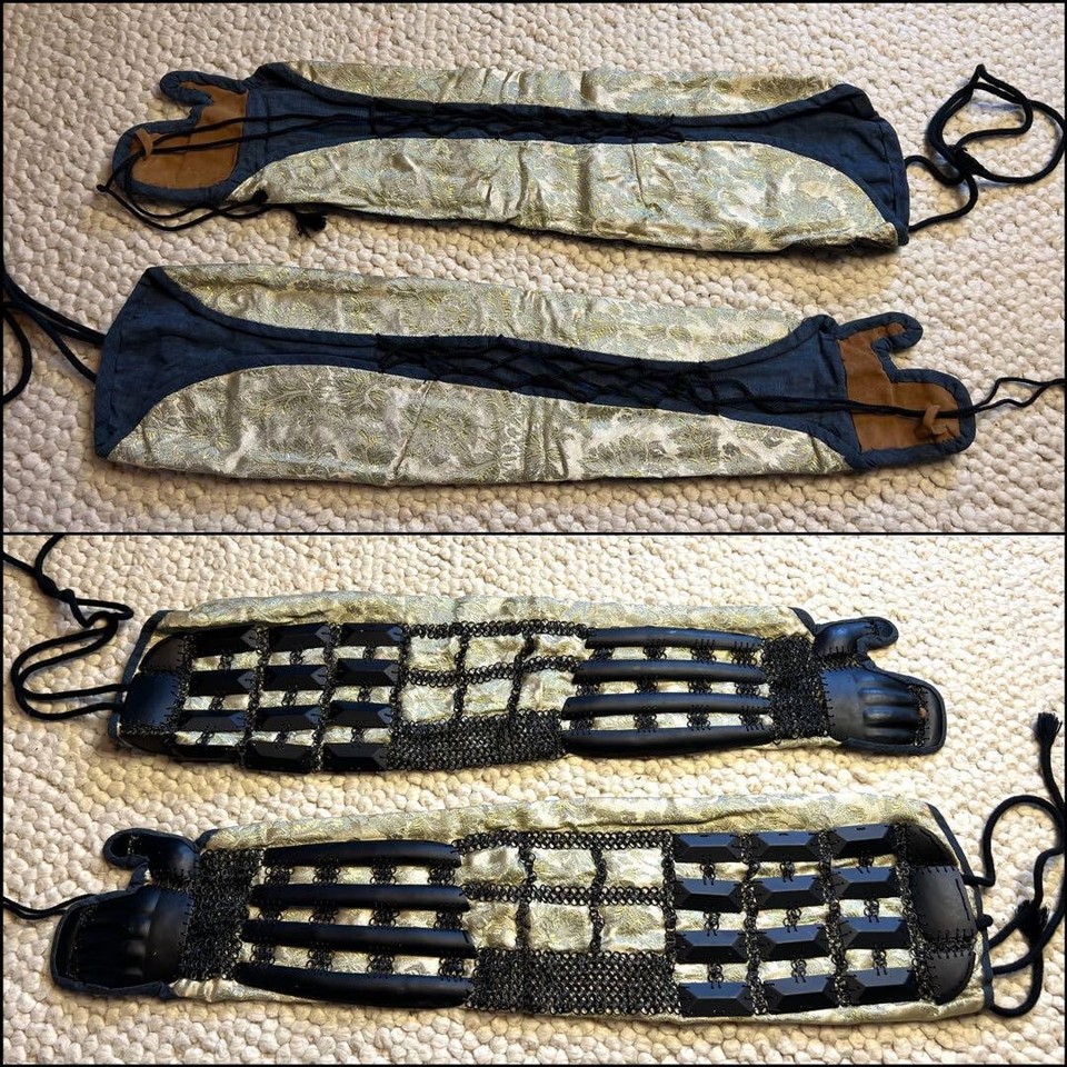 Haidate kote suneate 3 set Japanese Iron Armor Samurai yoroi kabuto ...