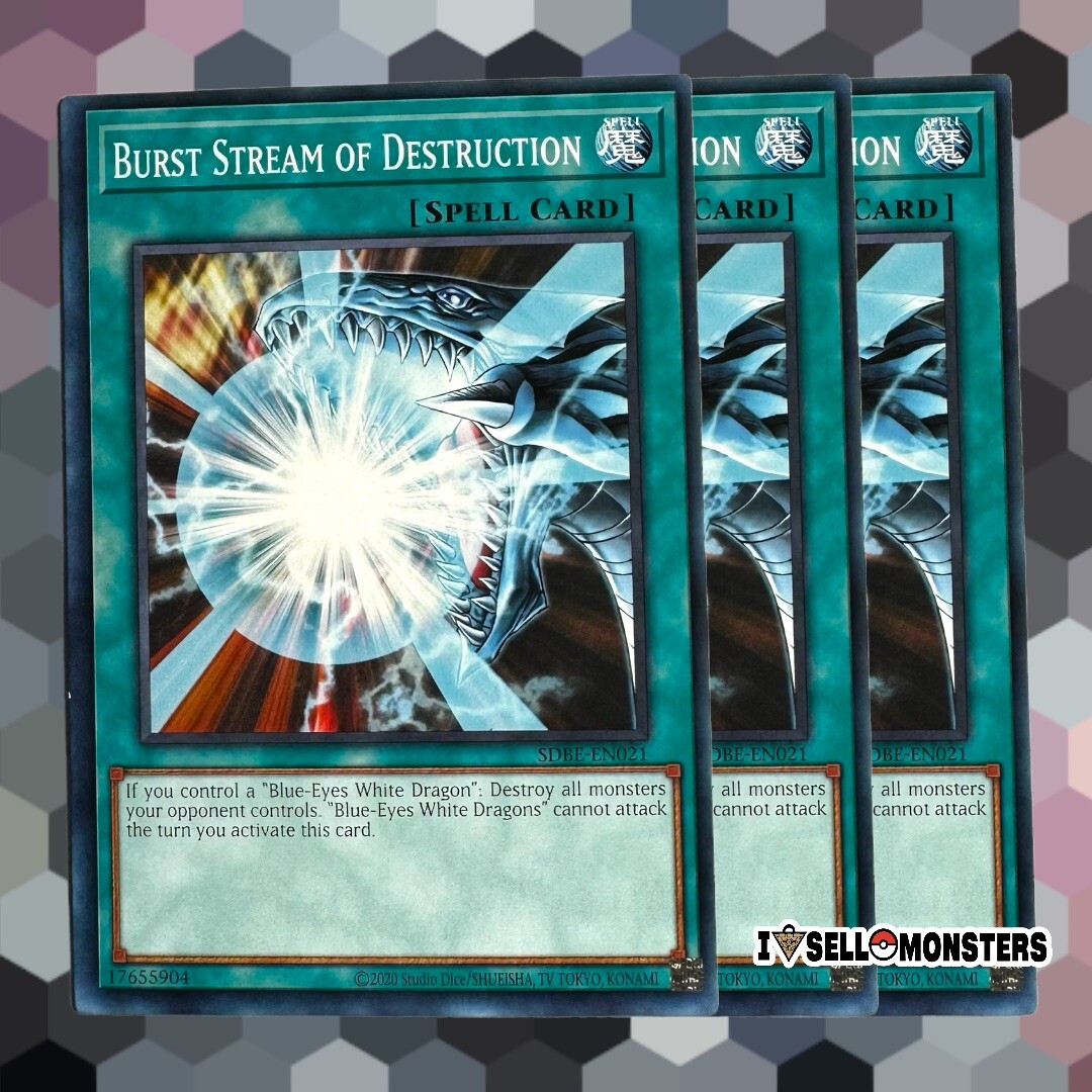 YuGiOh! 3x Burst Stream of Destruction SDBE-EN021 Common x3 Yu-gi-oh ...
