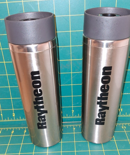 2 Raytheon Coffee Mug Stainless Steel Cup Thermos Radar Missile Defence ...