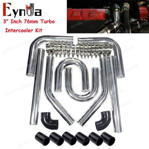 Universal 3" Inch Aluminum Intercooler Piping U-Pipe Kit w/Coupler and ...