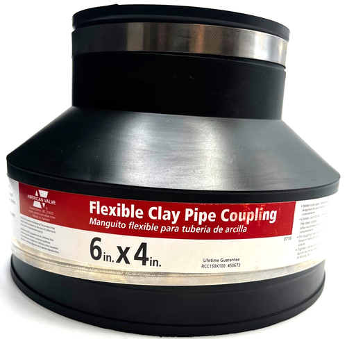 AMERICAN VALVE FLEXIBLE CLAY PIPE COUPLING 6"X4" 50673 | eBay Australia