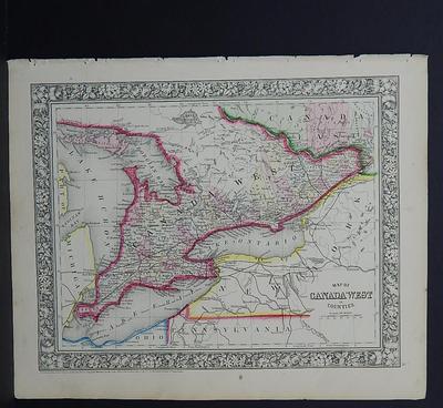 Antique Map, Mitchell, 1865 Canada (West) M8#07 | eBay