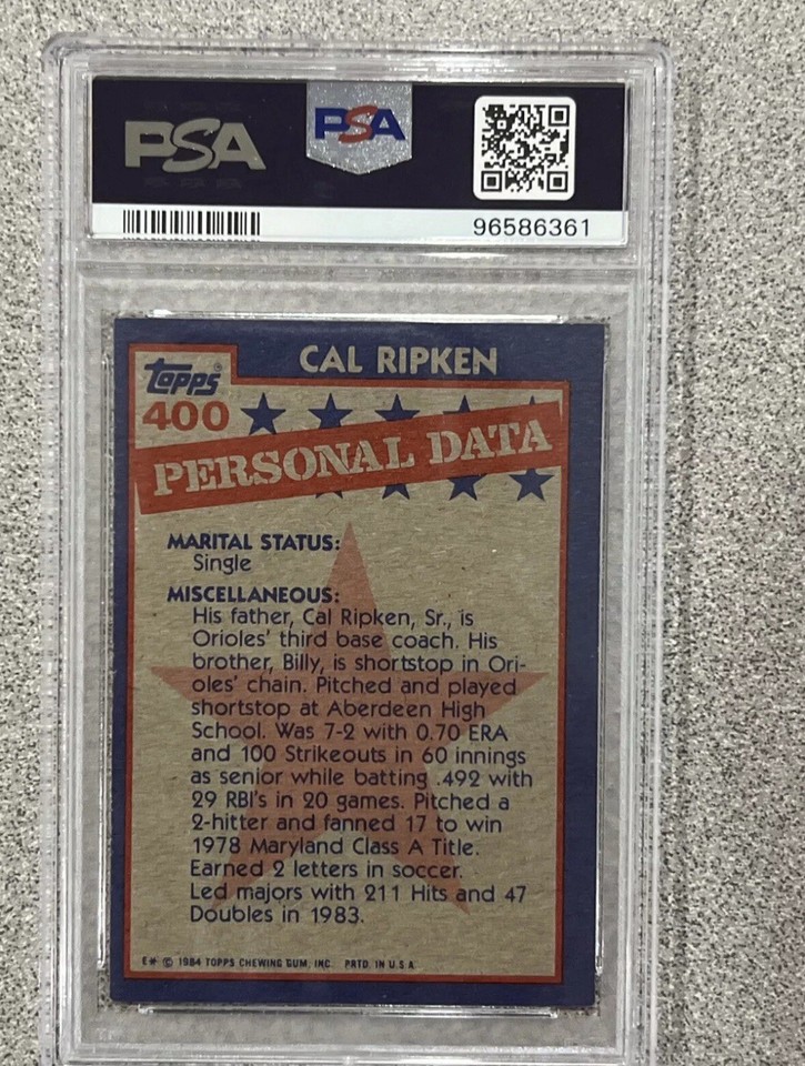 1984 Topps Cal Ripken Jr. #400 All-Star PSA 6 EX-MT Baltimore Orioles ...