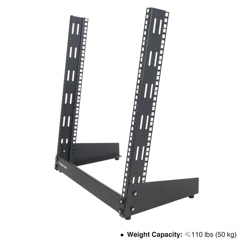 Sound Town 12U 2-Post Desktop Open-Frame Rack Audio Network Devices ...
