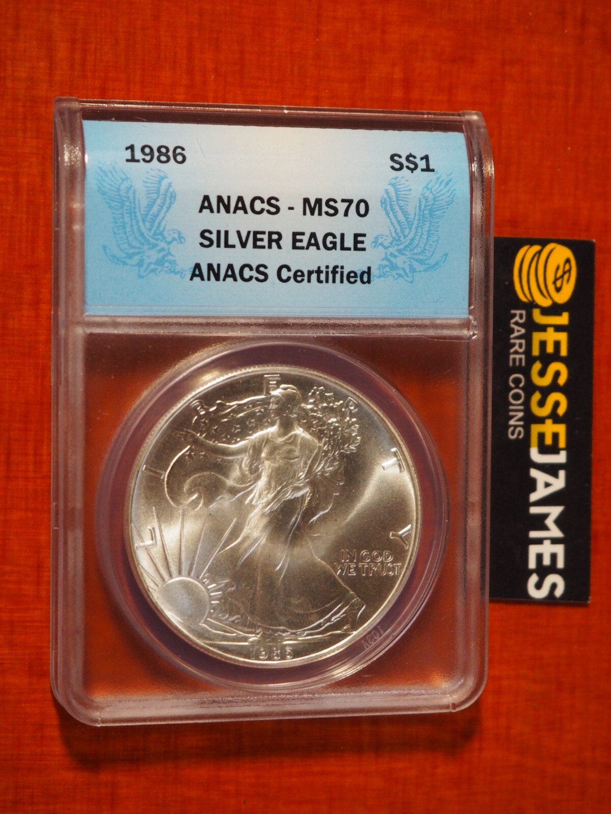 1986 $1 AMERICAN SILVER EAGLE ANACS MS70 BLUE LABEL | eBay