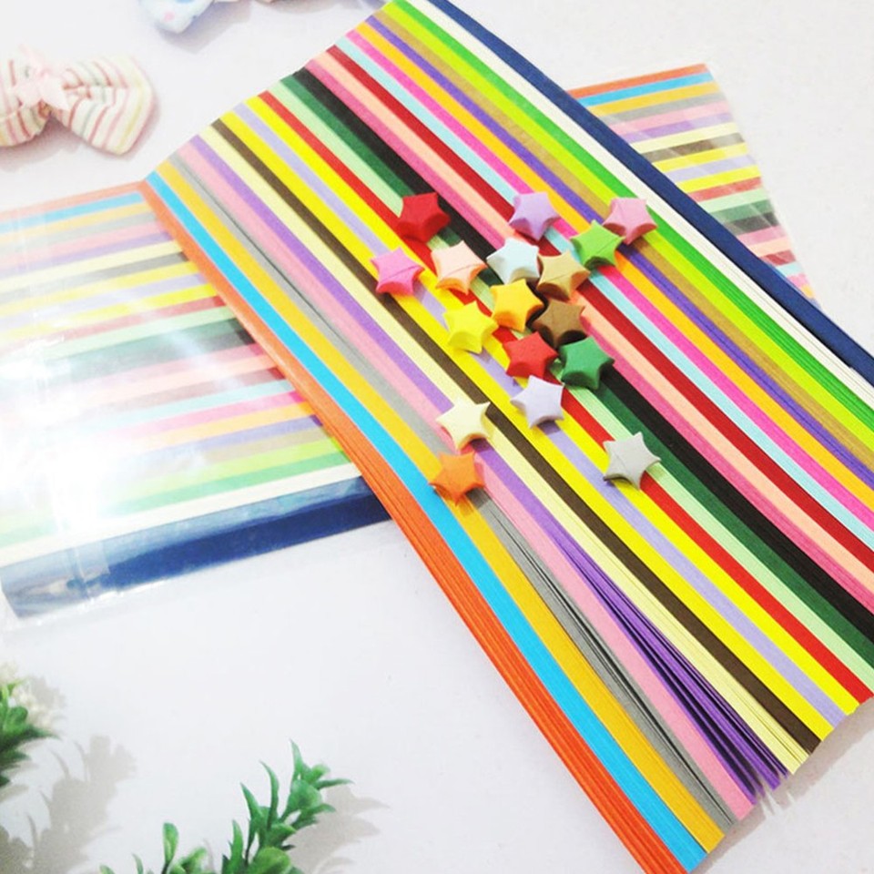 4050pcs Solid Color Origami Star Folding Paper Strips Pentagram Paper ...