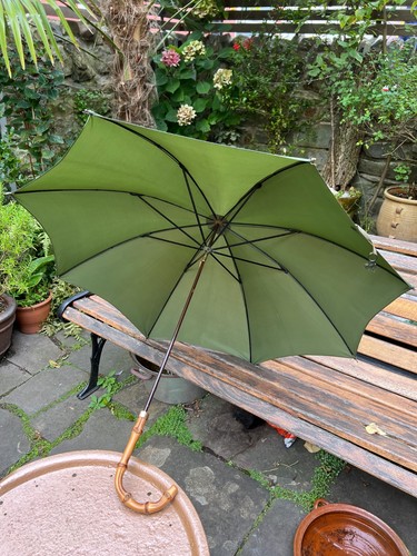 Antique Green Paragon S. Fox and Co Ltd Parsol Umbrella Bamboo Gold ...