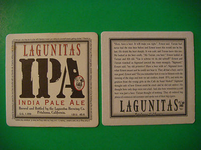 2 Beer Coasters Bar Mats ~ LAGUNITAS Brewing Co India Pale Ale ...