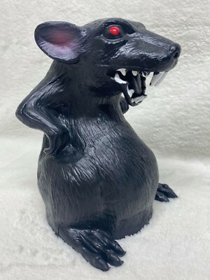Large Standing Black Fake Rat 7" Prop Halloween Haunted House Table ...