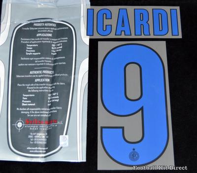 Inter Milan Icardi 9 2013/14 Football Badge Name/number Set Away serie ...