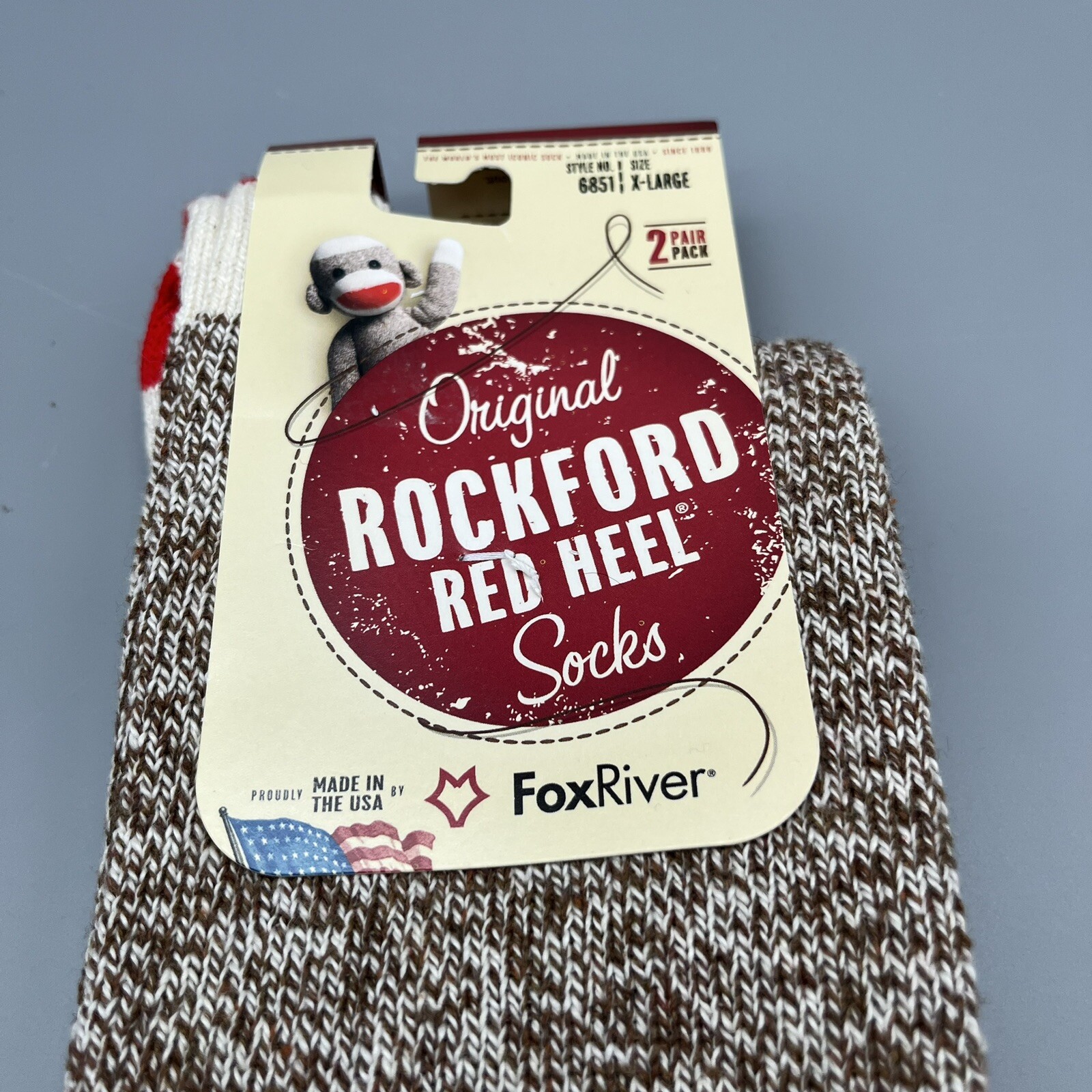 Fox River Original Rockford Red Heel Socks 2 Pairs NEW X-Large Sock ...