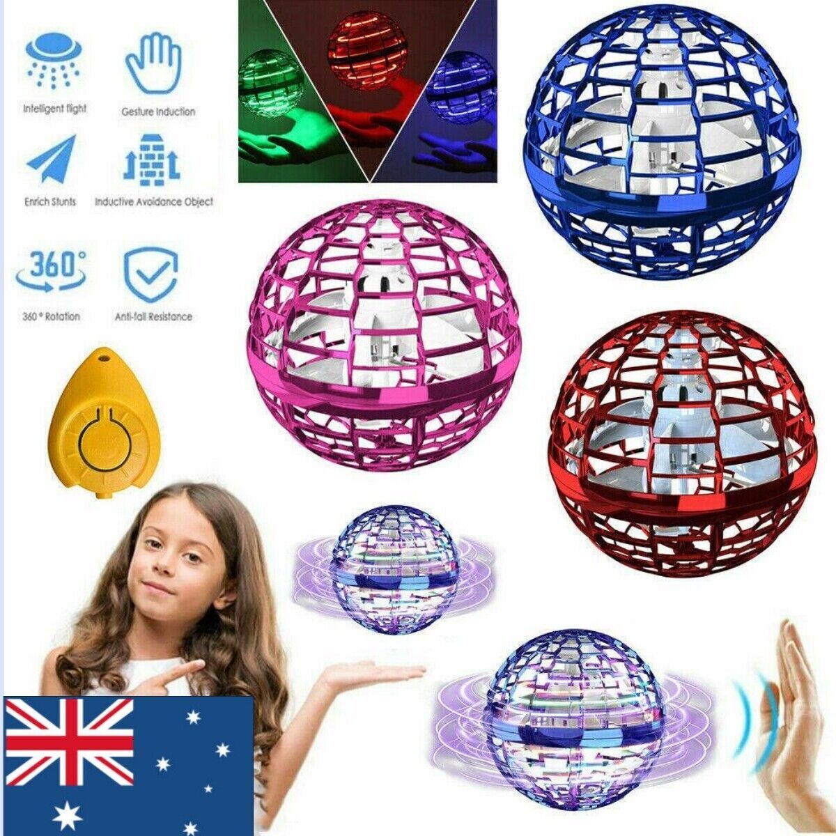 Mini Drone UFO Pro Flying Ball Space Orb Magic Boomerang Boy Girl Toy ...