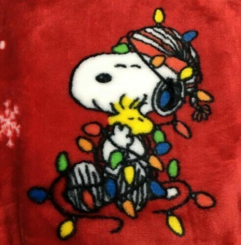 Peanuts Snoopy Christmas Berkshire Velvet Soft Throw Blanket Woodstock ...