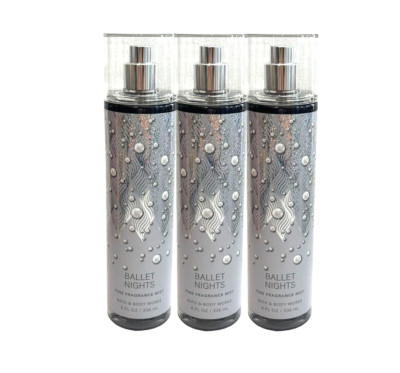3 BATH & BODY WORKS BALLET NIGHTS FINE FRAGRANCE MIST BODY SPRAY 8 FL ...