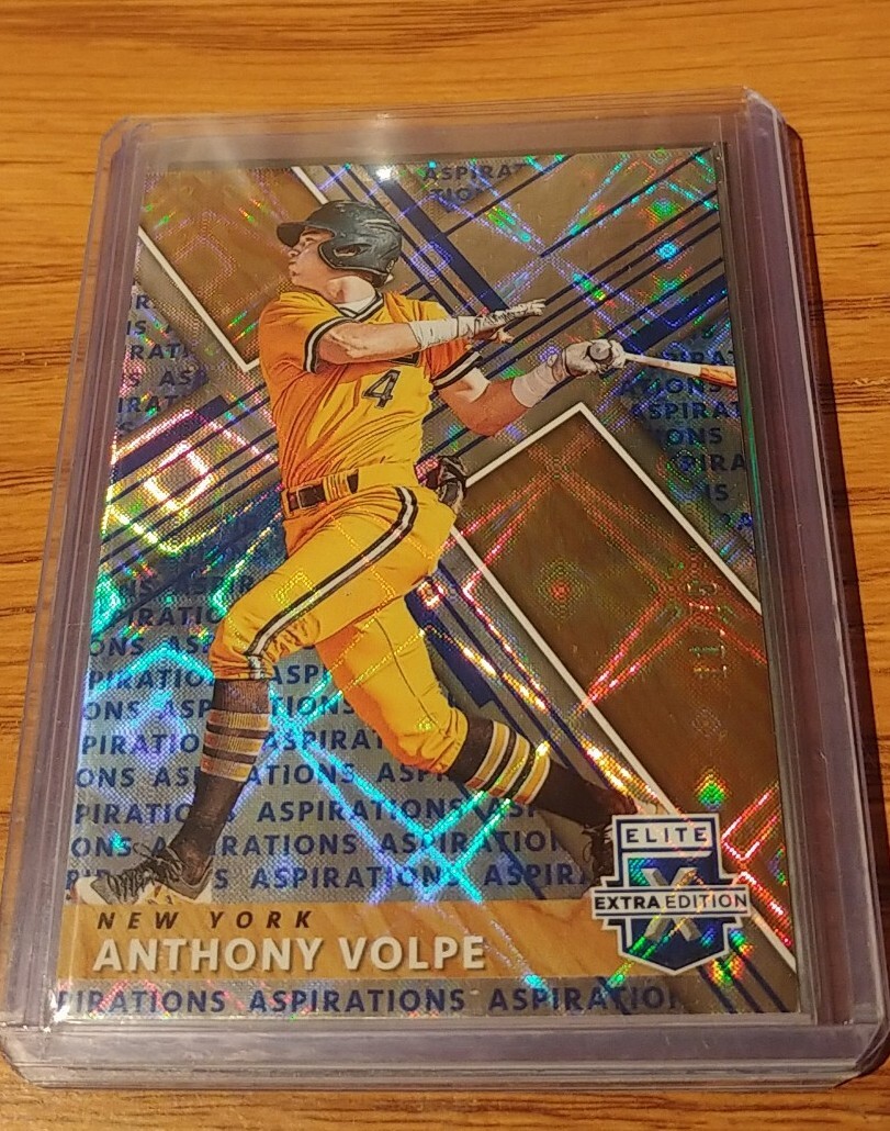 Anthony Volpe 2019 Elite Extra Aspirations Blue RC #11/75 (Jersey# 1/1) Yankees | eBay