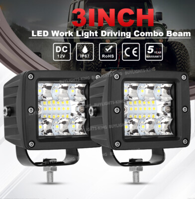 2X 3inch 120W LED Work Light Cube Pods Driving Work Fog SPOT Lamp ...