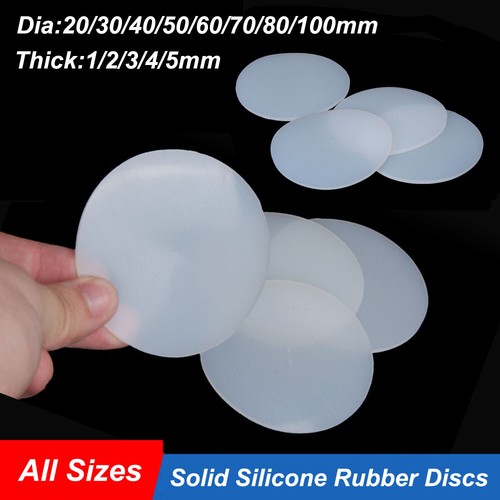 Thick 1mm-5mm Solid Silicone Rubber Discs Round Pad Ø20/30/40/50/60/70/80/100mm | eBay