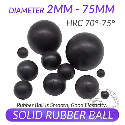Black Round Solid Rubber Ball Bouncy Balls Training Ball Diameter 2mm ...