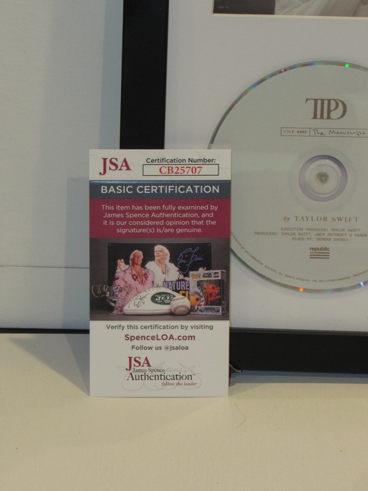 Taylor Swift Signed CD Insert Framed TTPD BEAUTIFUL HEART! CD RARE JSA ...