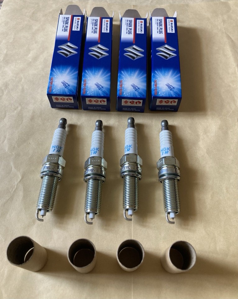 4 Pcs Spark Plug Origin NGK ( IFR6J11 ) Fit Suzuki Genuine OEM 09482 ...