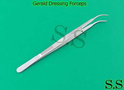 Gerald Dressing Forceps 7'' Curved Serrated Surgical Instruments | eBay