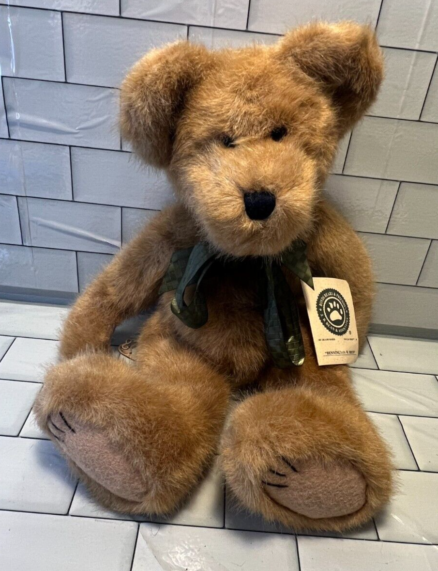 Boyds Bears Bennington W. Bruin With Tag and Green Wooden Wagon for ...