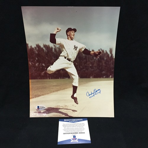 ANDY CAREY NEW YORK YANKEES SIGNED AUTOGRAPH 8X10 PHOTO BAS BECKETT COA ...