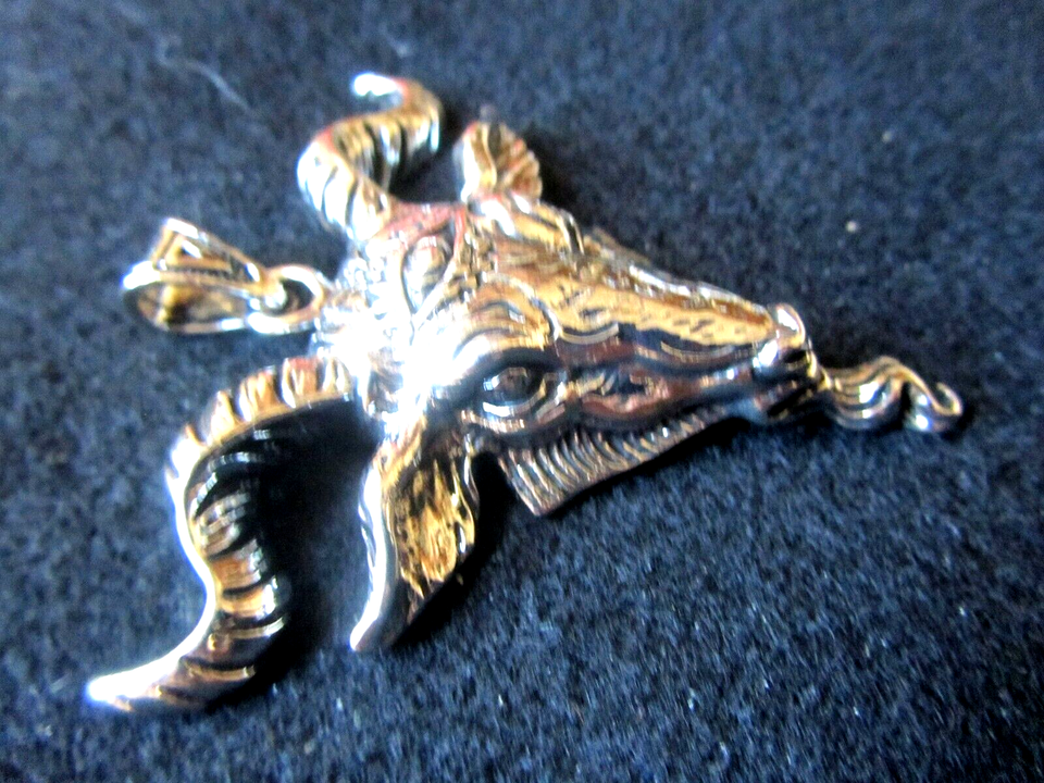 Large All Seeing Eye Goat Head Silver Occult Pagan Pendant Jewelry | eBay