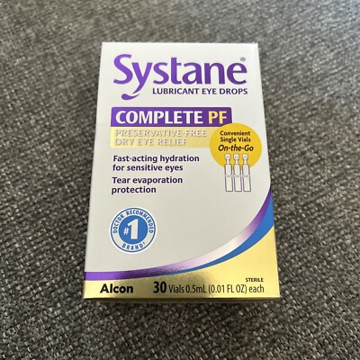 New Systane Complete PF Preservative-Free Dry Eye Relief 30 Vials Exp ...