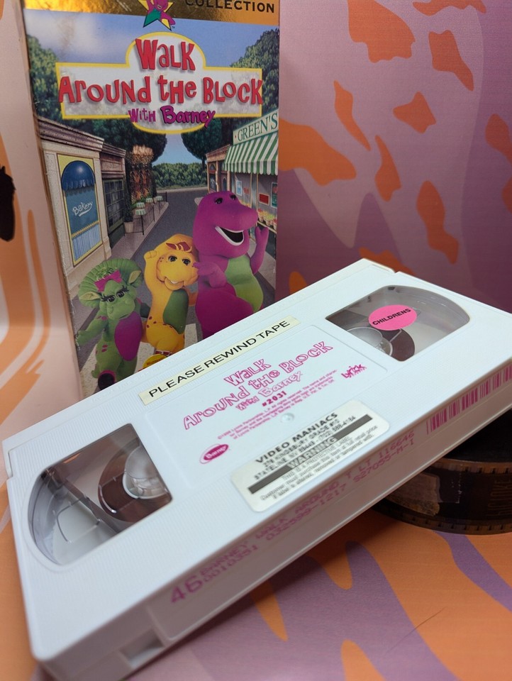 Barney - Walk Around the Block with Barney (VHS, 1999) WHITE TAPE ...