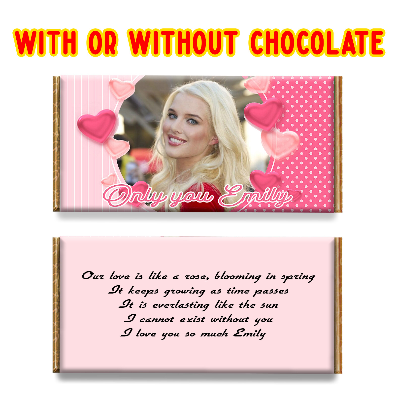 Valentines Photo Personalised Chocolate Novelty Gift Present Wrapper ...