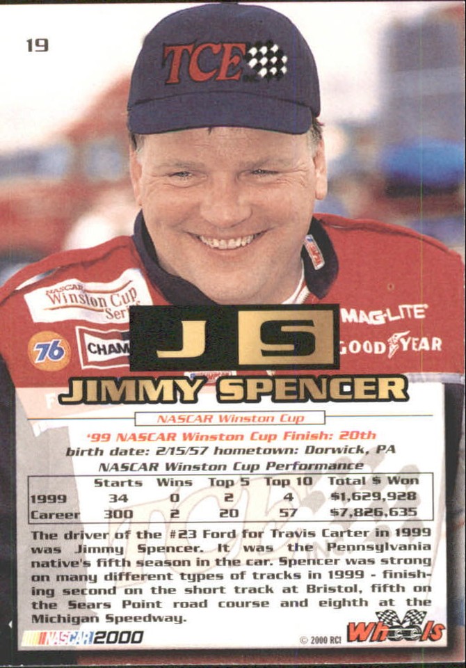 2000 Wheels High Gear First Gear #19 Jimmy Spencer | eBay