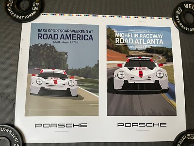 2020 Porsche IMSA Road America and Road Atlanta ⚡️Double Poster | eBay